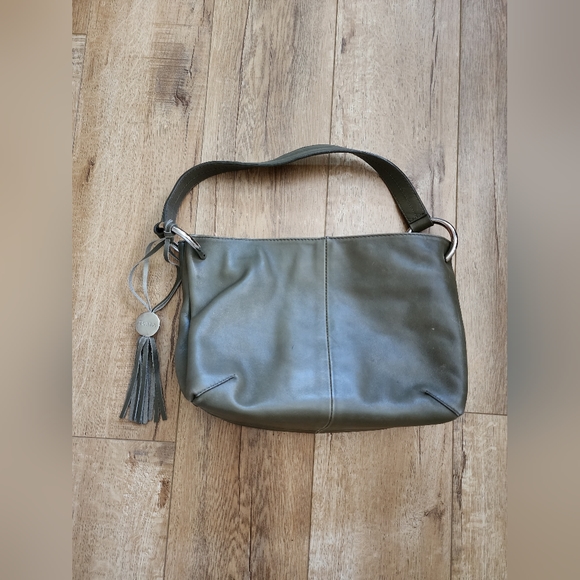 Furla | Bags | Furla Genuine Gray Olive Green Leather Hobo Bag ...
